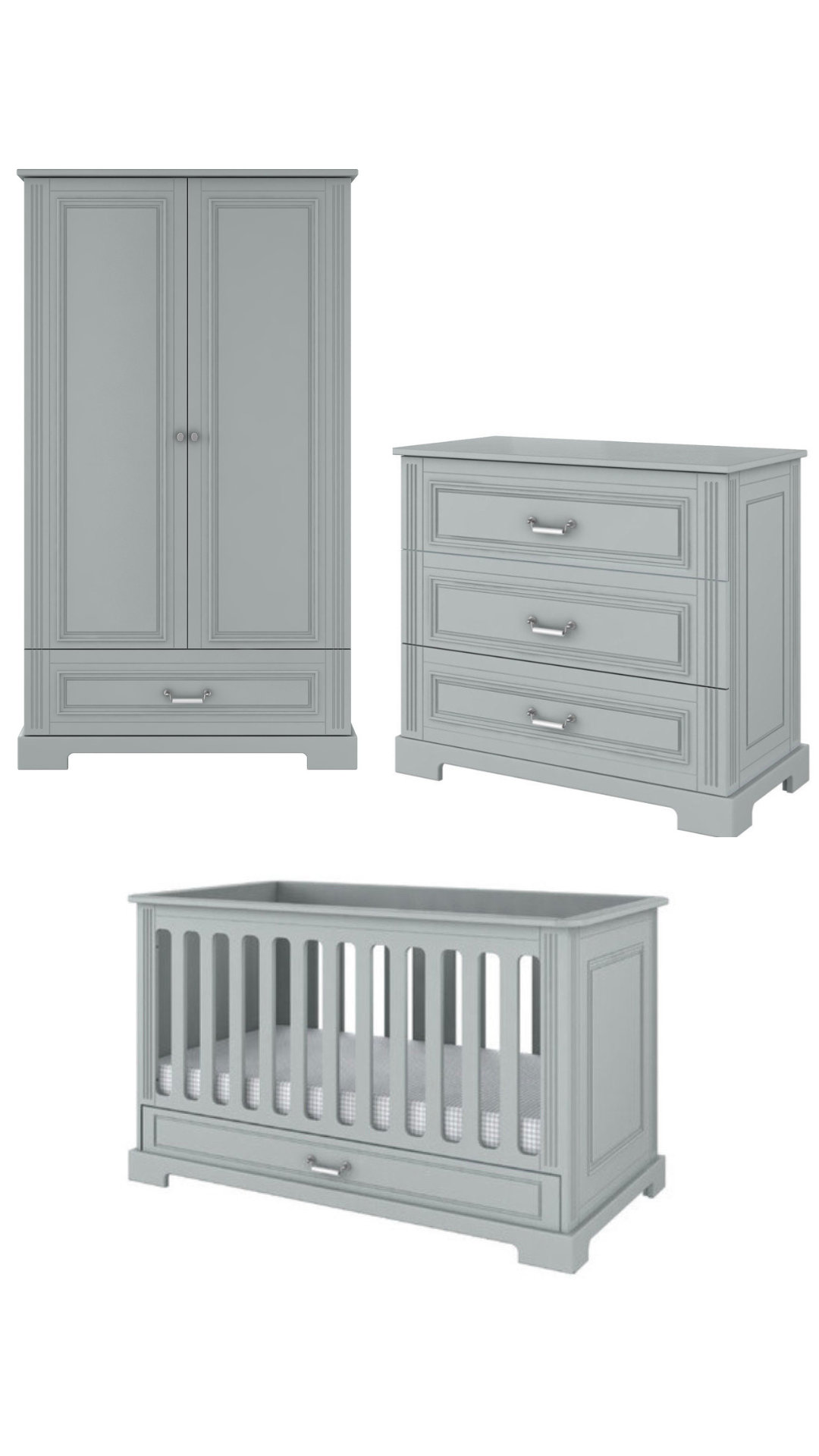 Traditional Grey 3pc Bedroom set – Petit Avenue